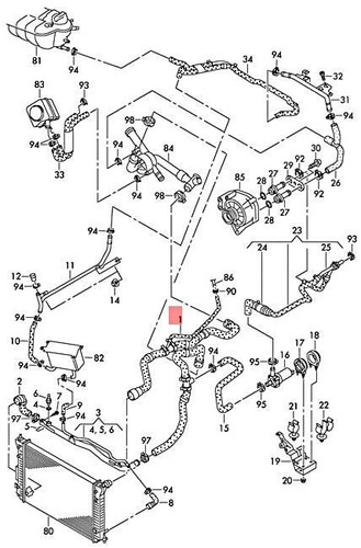 Genuine VW Phaeton 3D1 3D3 Coolant Hose With Quick Release Coupling ...