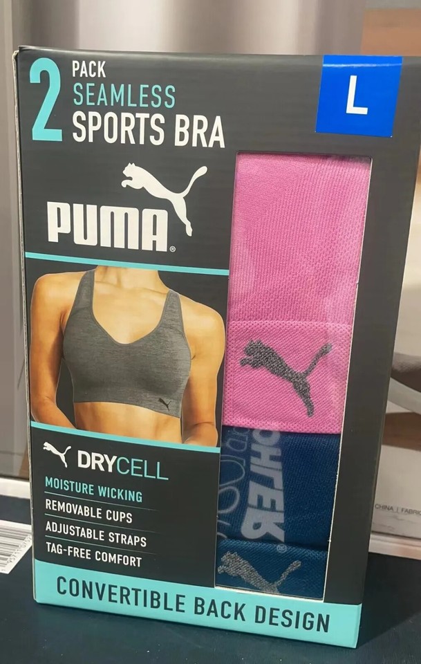 Puma Women's Seamless Sports Bra , 1, 2 Pack | eBay