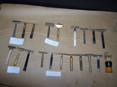 Lot of 19 Antique & Vintage Razors Gillette Schick Gem ever-ready +#153 ...