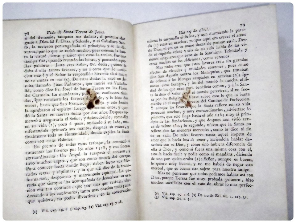 1807 VIDA SANTA TERESA DE JESUS CON EXEMPLOS Y DOCTRINA ANTIQUE SPANISH ...
