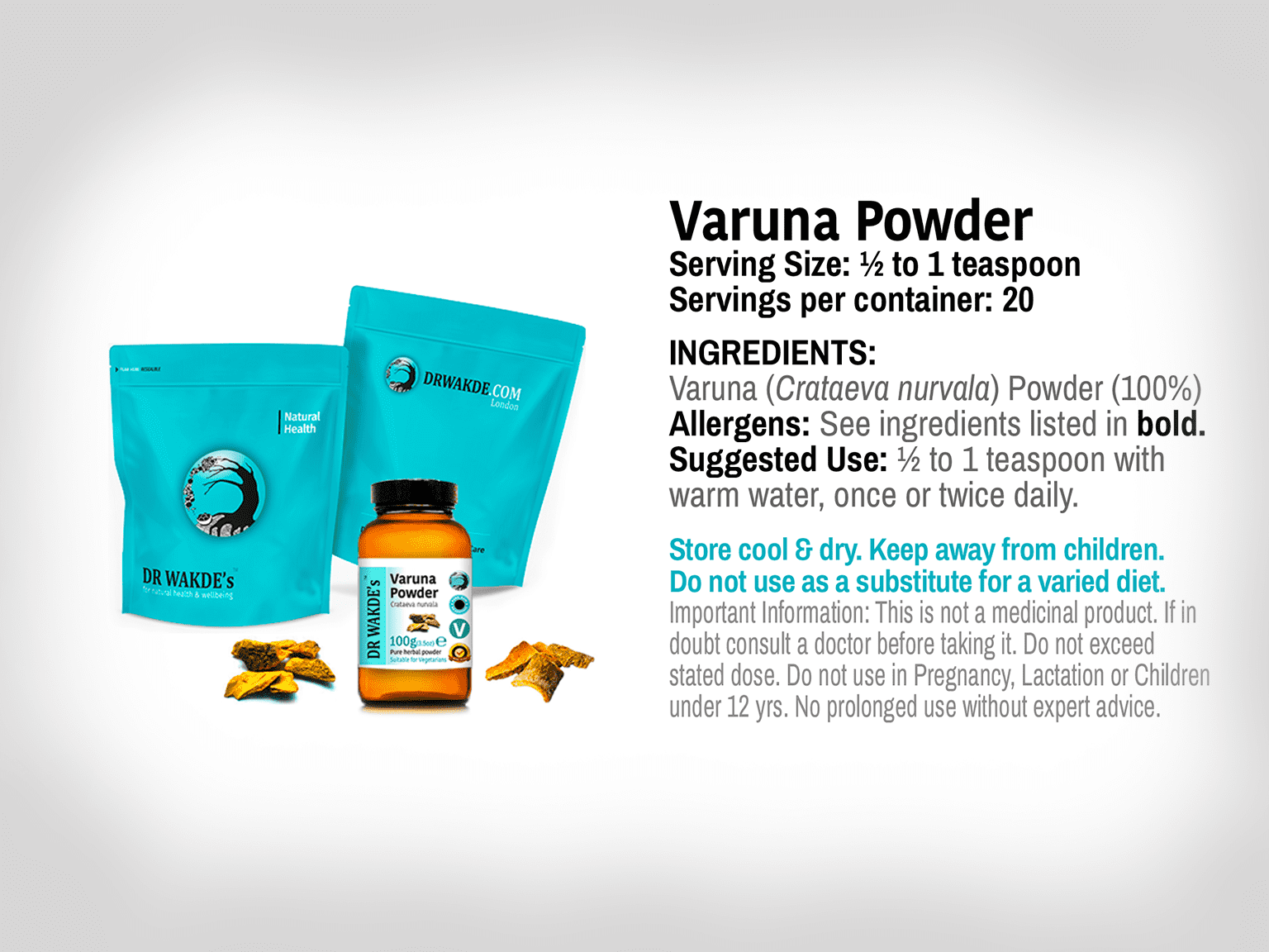DR WAKDE'S Varuna Powder (Crataeva nurvula) | Pure, Raw & Dried Powder ...