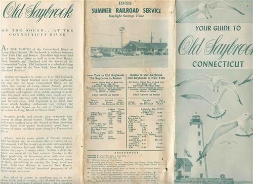 Your Guide to Old Saybrook Connecticut Brochure 1959 Map Railroad ...