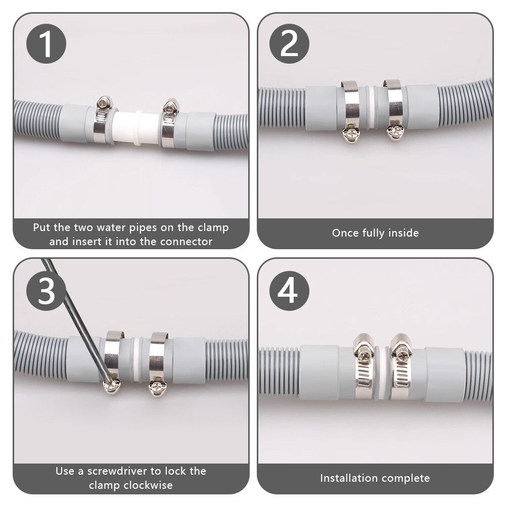 3m With Connector Universal EVA 2 Clamps Extension Washing Machine Hose ...