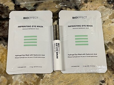 2x BioEffect Imprinting Eye Masks + EGF Eye Serum .1oz / 3ml Travel ...