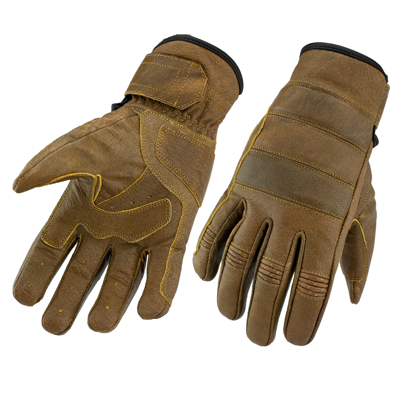 Gallanto Tan Brown Motorcycle Thinsulate Leather Winter Long Gloves ...