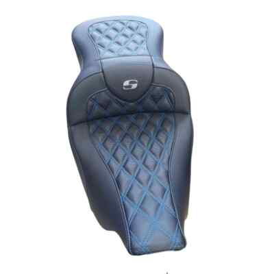 Saddlemen® Road Sofa Standard w Blue Top Stitch | eBay