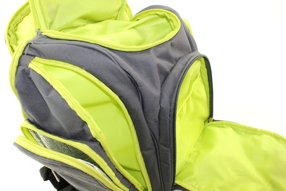 BB Gear Baby Boom Diaper Bag / Backpack Grey & Lime Green | eBay