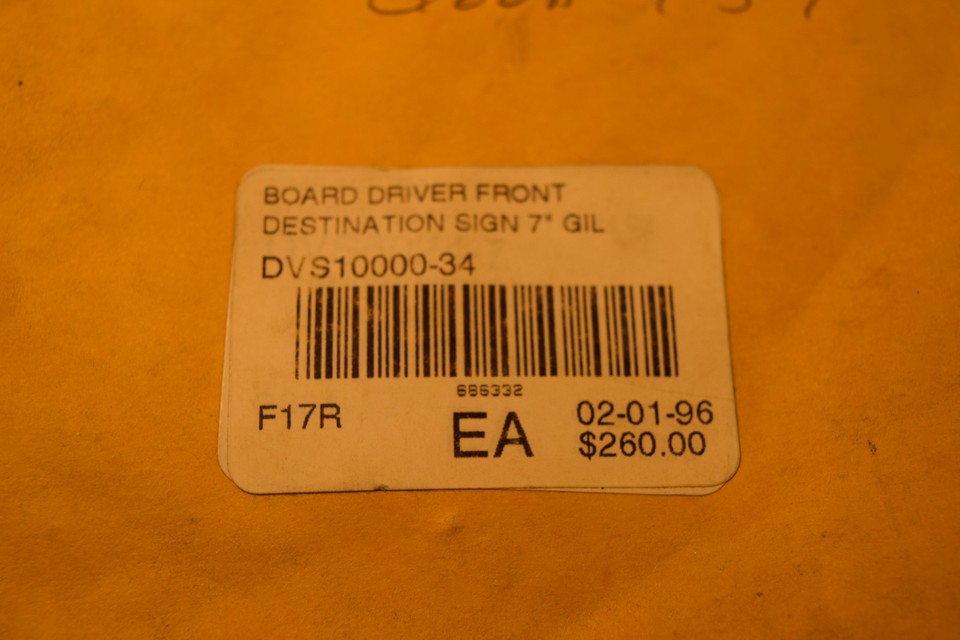 Board Driver Front Destination Sign 7" DVS10000-34 | eBay