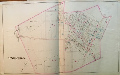 ORIGINAL 1886 JENKINTOWN PENNSYLVANIA BEECHWOOD HOTEL ATLAS MAP | eBay