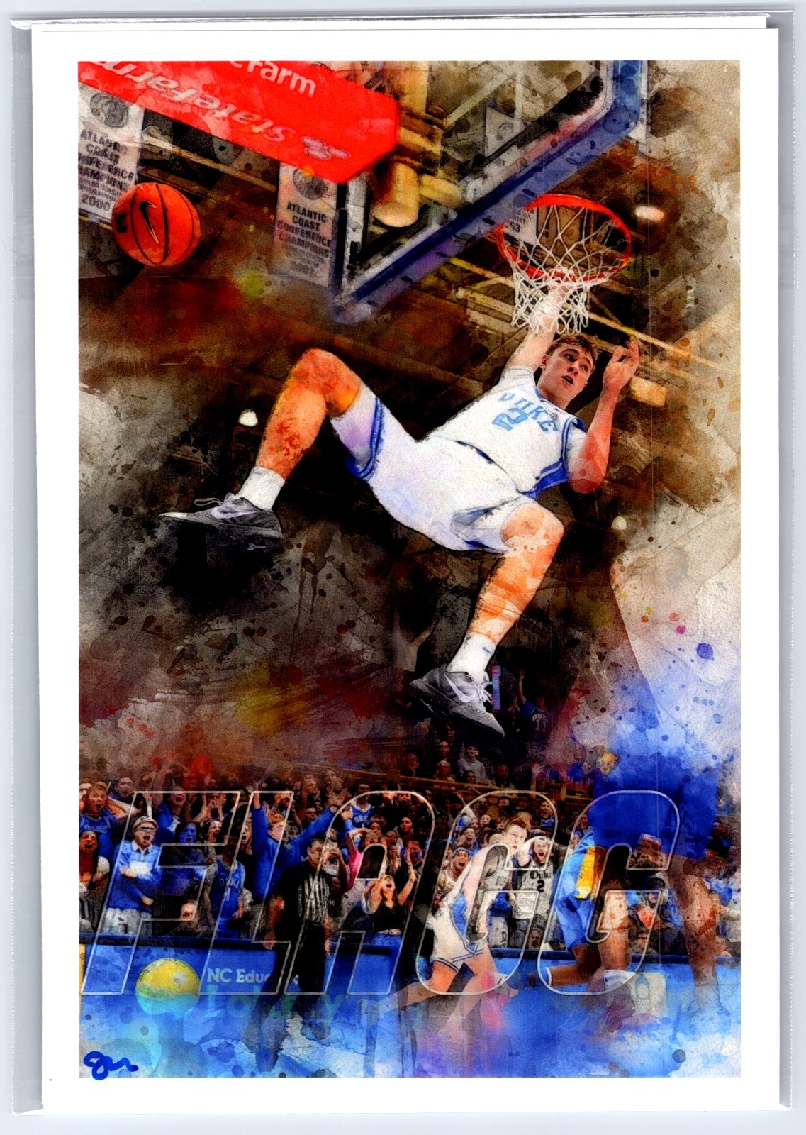 Cooper Flagg Rim Dunk 4x6 Sketch Photo Art Print John Rudolph Signed ...
