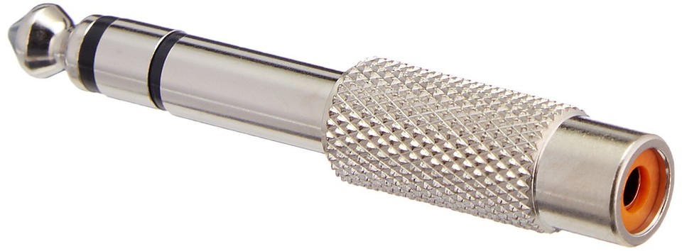 Legrand 6.3mm Stereo Male to RCA Female Audio Adapter, Silver Stereo ...