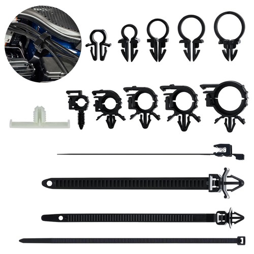 200pcs Car Wire Loom Routing Clips Assortment Kit Nylon Push Mount ...
