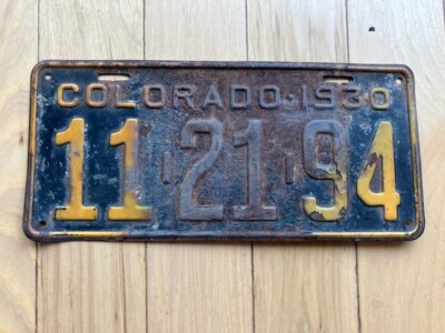 1930 Colorado License Plate | eBay