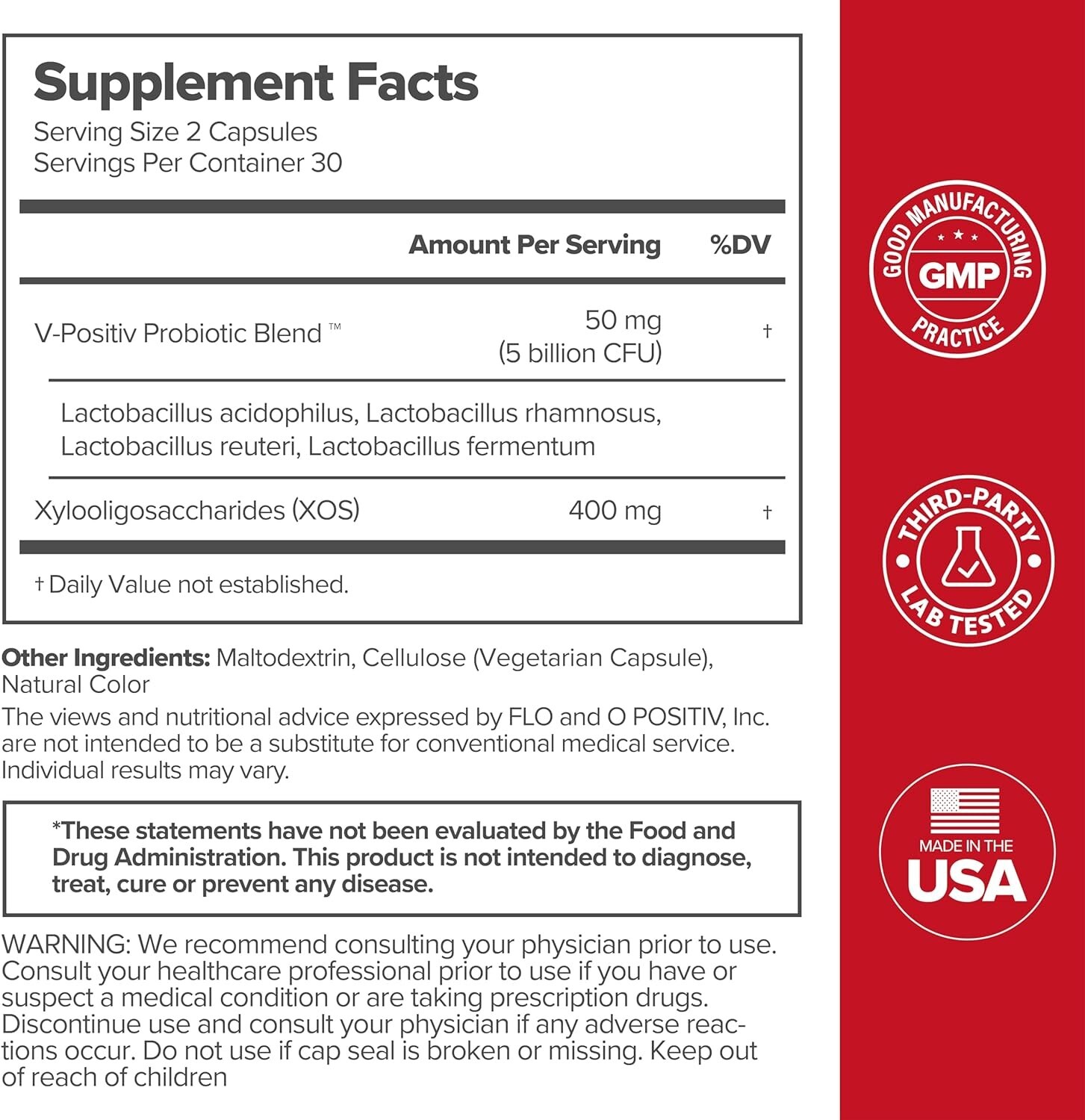 O Positiv URO pH Balance Vaginal Probiotics, 60 Capsules for sale ...