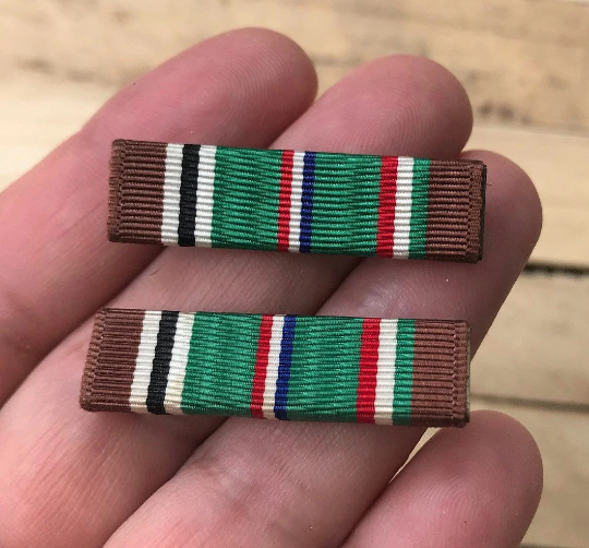 WWII EAME medal ribbon bar Europe Africa middle East Campaign lot of 2 ...