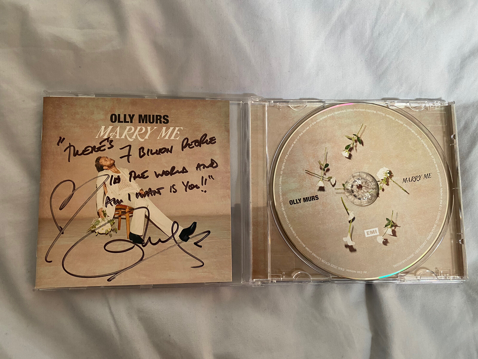 Olly Murs Signed - Marry Me CD (Signed & Personalised 2) U.K. No. 1 ...