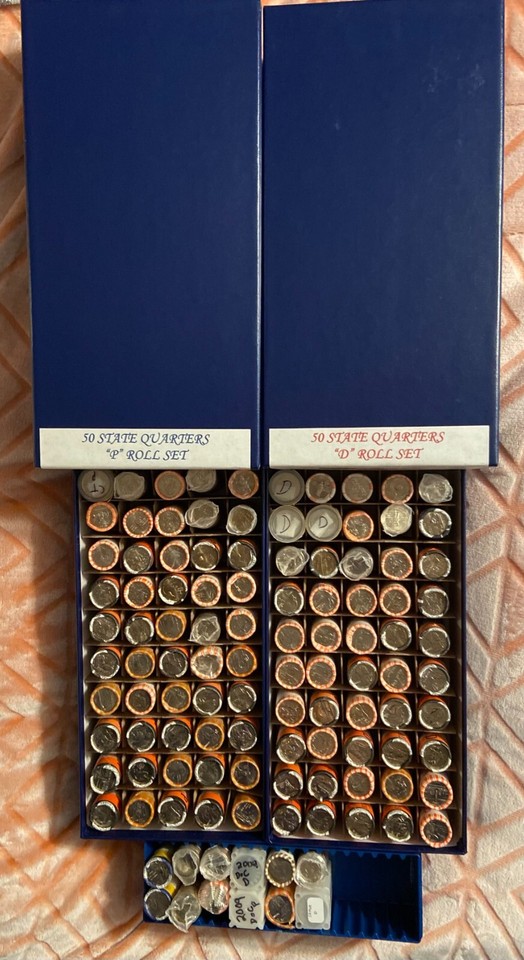 COMPLETE 56 ROLL SET (P or D) 1999-2009 STATEHOOD QUARTERS IN STORAGE ...