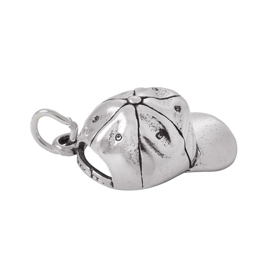 Baseball Cap Hat Sports 3D 925 Solid Sterling Silver Charm MADE IN USA ...