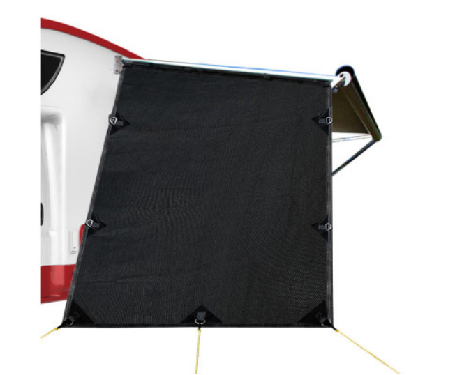 Black Caravan End Wall Privacy Screen RV Sunscreen Sun Shade Roll Out ...