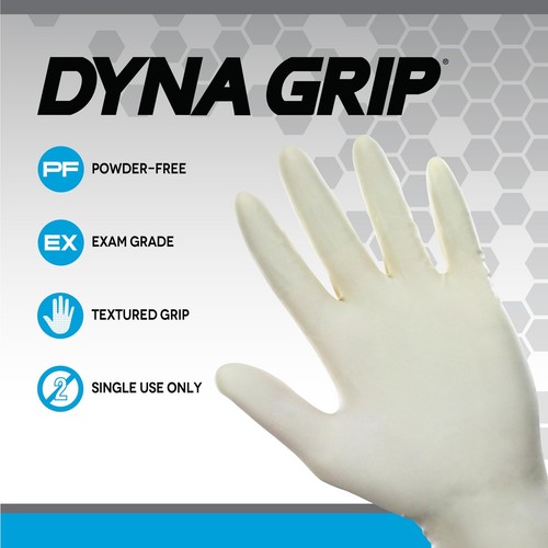 Dyna Grip -Free Premium Latex Disposable Gloves | 7 Mil - Medium - 100 ...