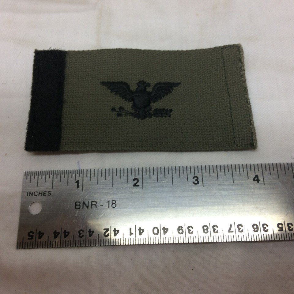 Vintage Military Army Shoulder Loop Insignia Colonel Hook Loop Back ...