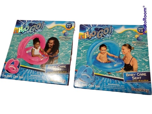 H20 Go Baby Swimming Pool Inflatable Floaties w/Sun Shade 2 Seats Pink ...