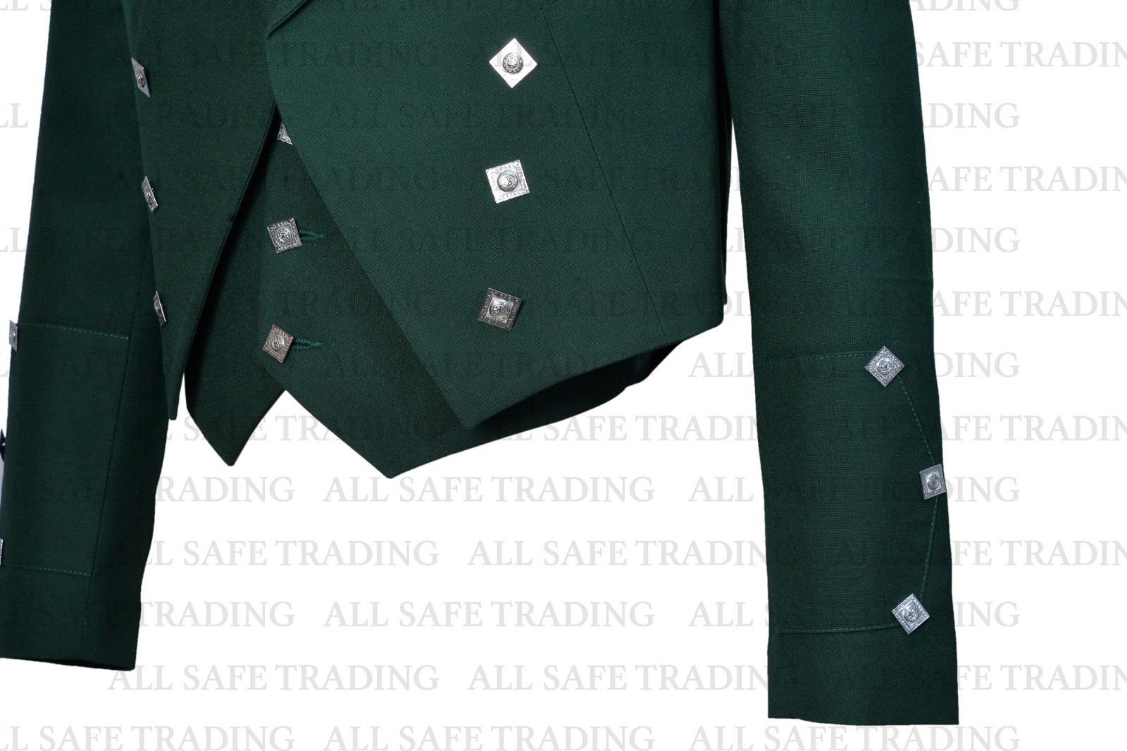 Scottish Green Prince Charlie Kilt Jacket With Waistcoat/Vest -36-54 ...