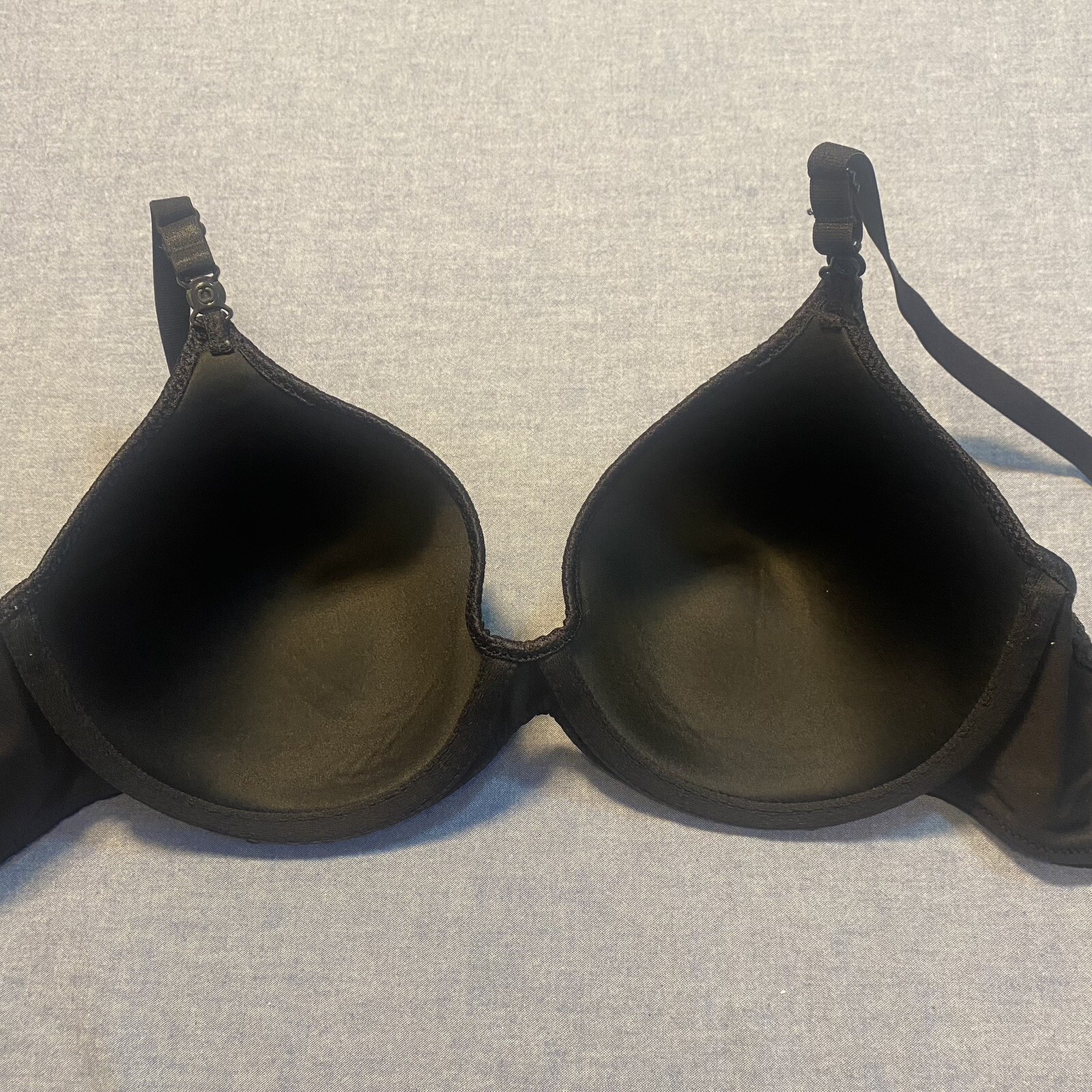 Barely There Black Bra D34 Front And Back Close Under… - Gem