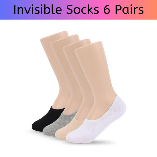6 Pairs Men Women Low Cut No Show Footlet Invisible Cotton Non-Slip ...