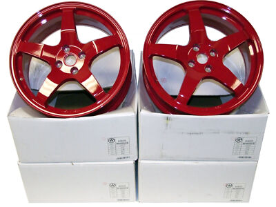 [Set of 4] Neuspeed RSe05 Rims Wheels 4x98 17x7.5 +35 Glossy Red - Fiat ...