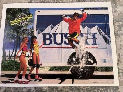 Vintage Busch "Curbside Delivery" beer poster 28" w x 20" h | eBay