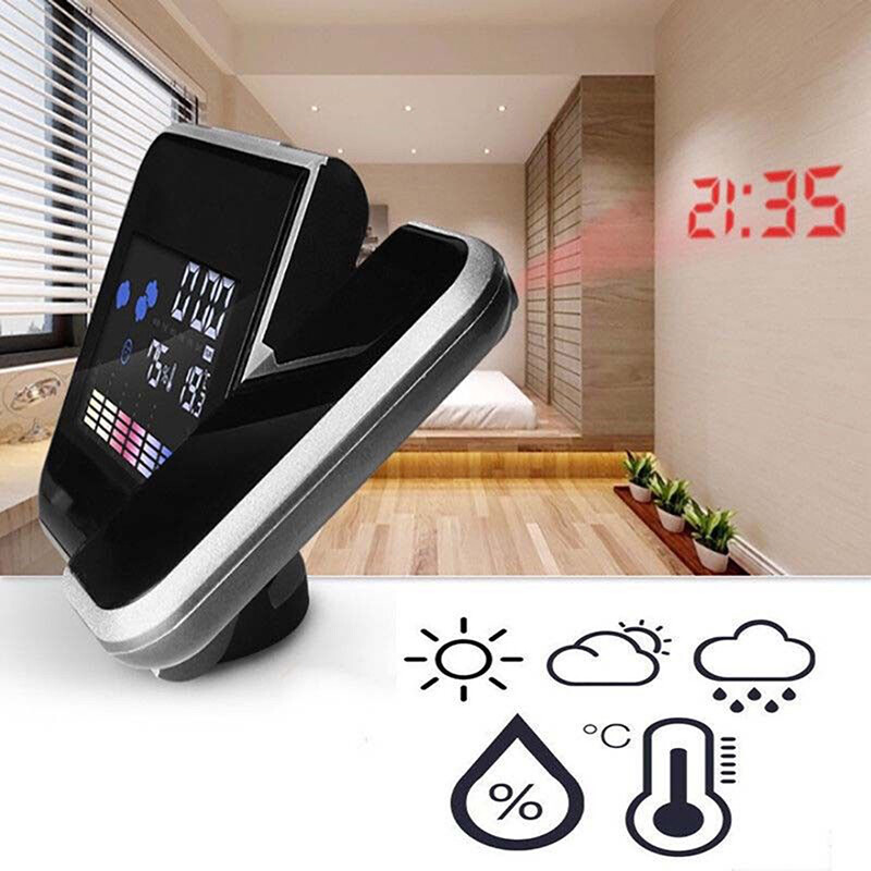 LCD Digital LED Projector Projection Weather Station Calendar Snooze ...