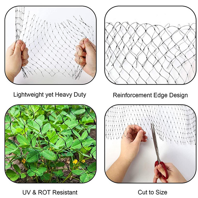 Black Anti Bird Netting Poultry Net Aviary For Vegetables Plants and ...