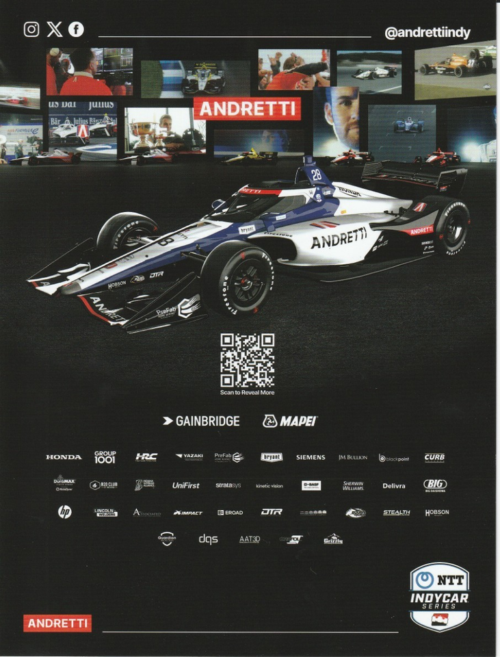 2025 MARCUS ERICSSON signed INDIANAPOLIS 500 HERO PHOTO CARD INDY CAR ...