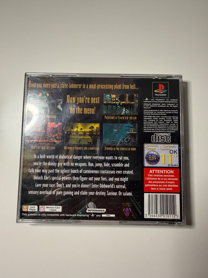OddWorld Abe's Odyssee (Best of Infogrames) PS1 | eBay UK
