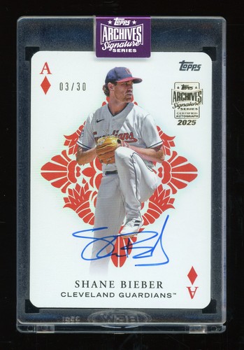 2025 Topps Archive Signature 2023 All Aces Shane Bieber Auto Autograph ...