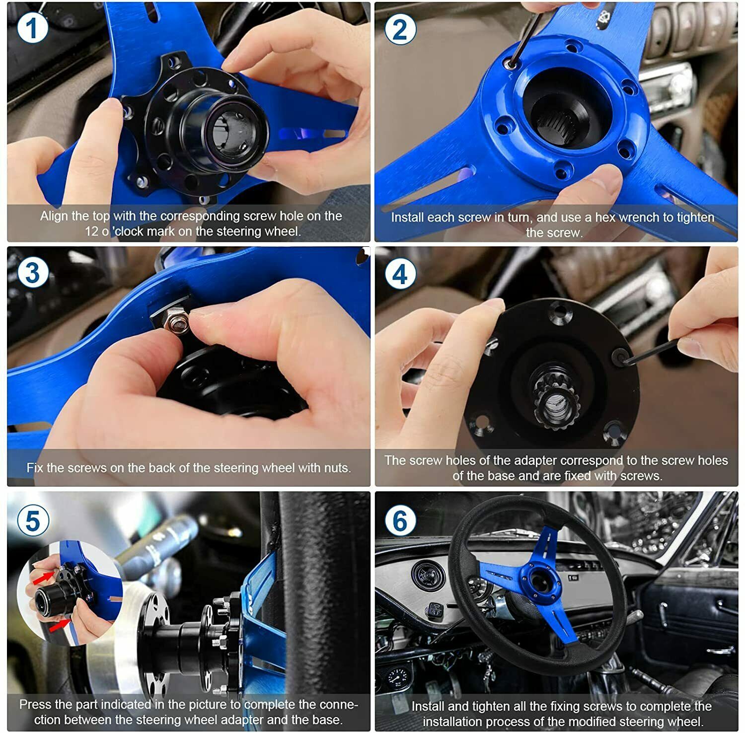 ⭐Universal Car Racing Steering Wheel Quick Release Disconnect Hub ...