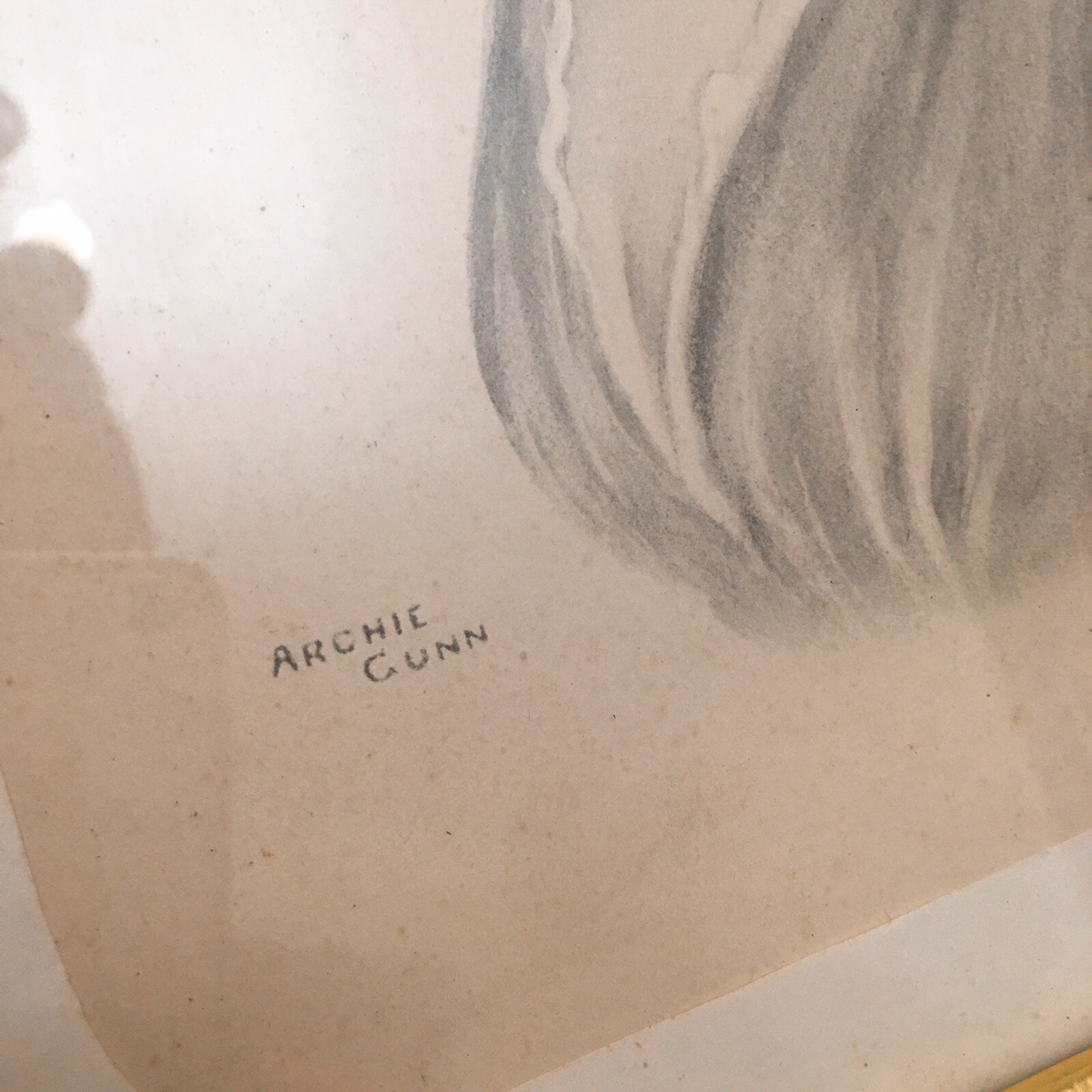 ARCHIE GUNN Lady ART 1910'S Illustration Print Large Framed | eBay