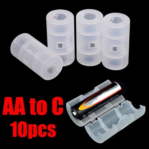 AA to C Size Switcher Adaptor Case Cell Battery Converter Batteries ...