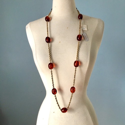 Vintage 70s 80s Richard Serbin Lucite Beads With Gold Tone Chain ...