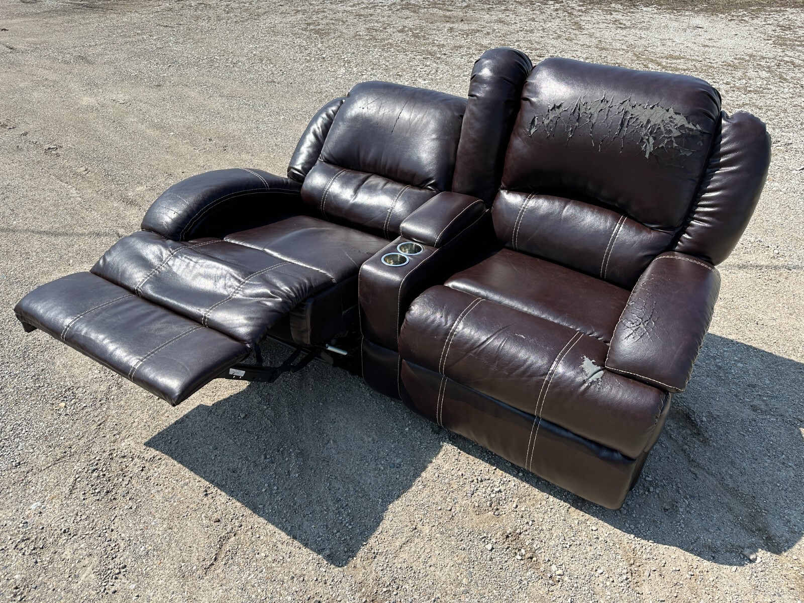 Lippert 66" Reclining SOFA Chaise Theatre Seating Brown Couch bed RV ...