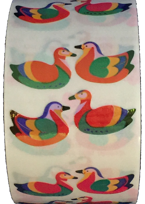400 Mandarin Duck stickers in roll of 100 modules 2"x2", ea. sticker 1 ...