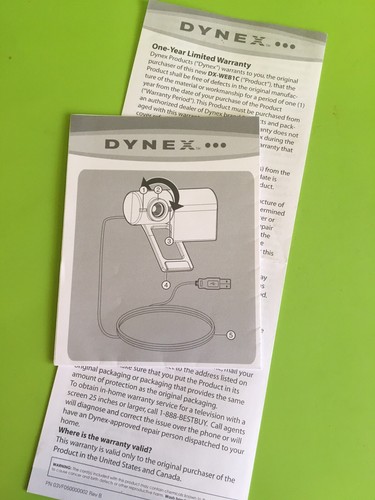 Dynex Web Cam User Manual - 2007 Best Buy Stores, Attachable Web Camera ...