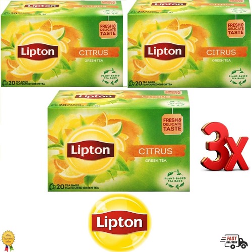 Lipton Green Tea Citrus Tea bags 3 x Packs (60 Tea Bags Total) | eBay