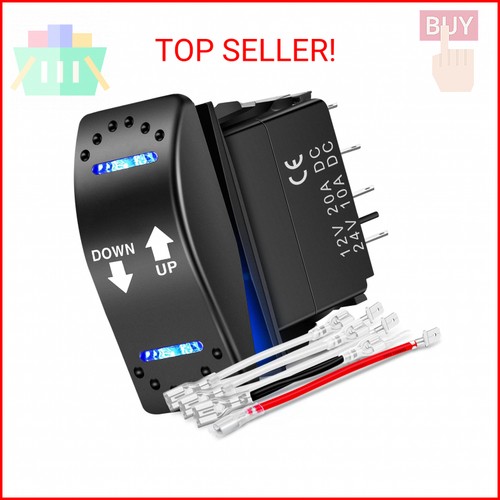 Nilight Down Up Polarity Reverse Switch DPDT 20A 7PIN Momentary Rocker ...