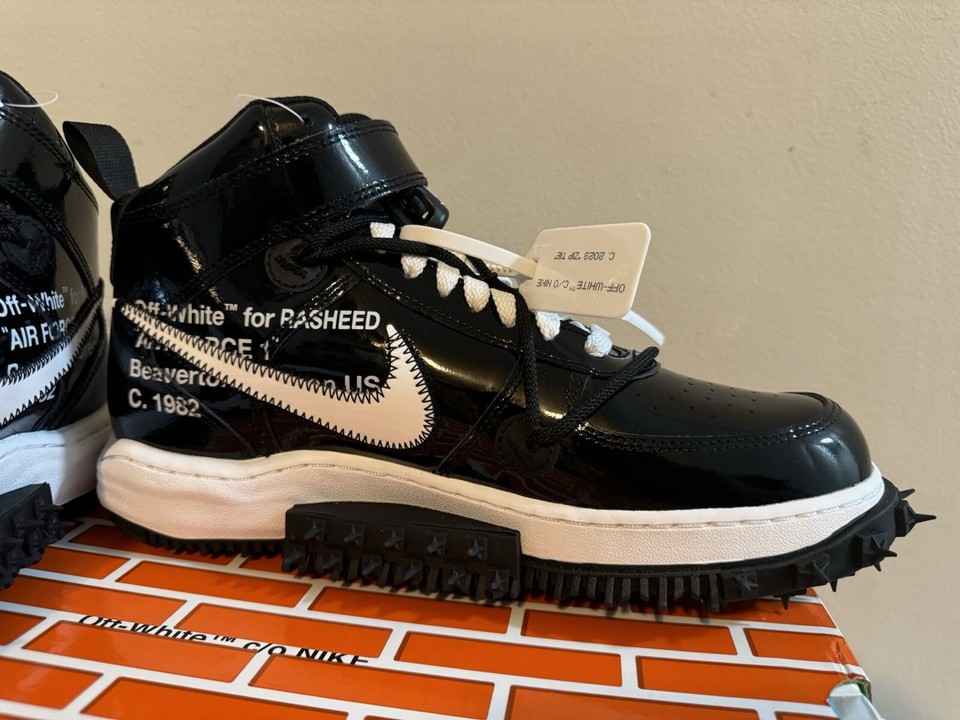 Size 10- Nike Off-White x Air Force 1 SP Leather Mid Sheed | eBay