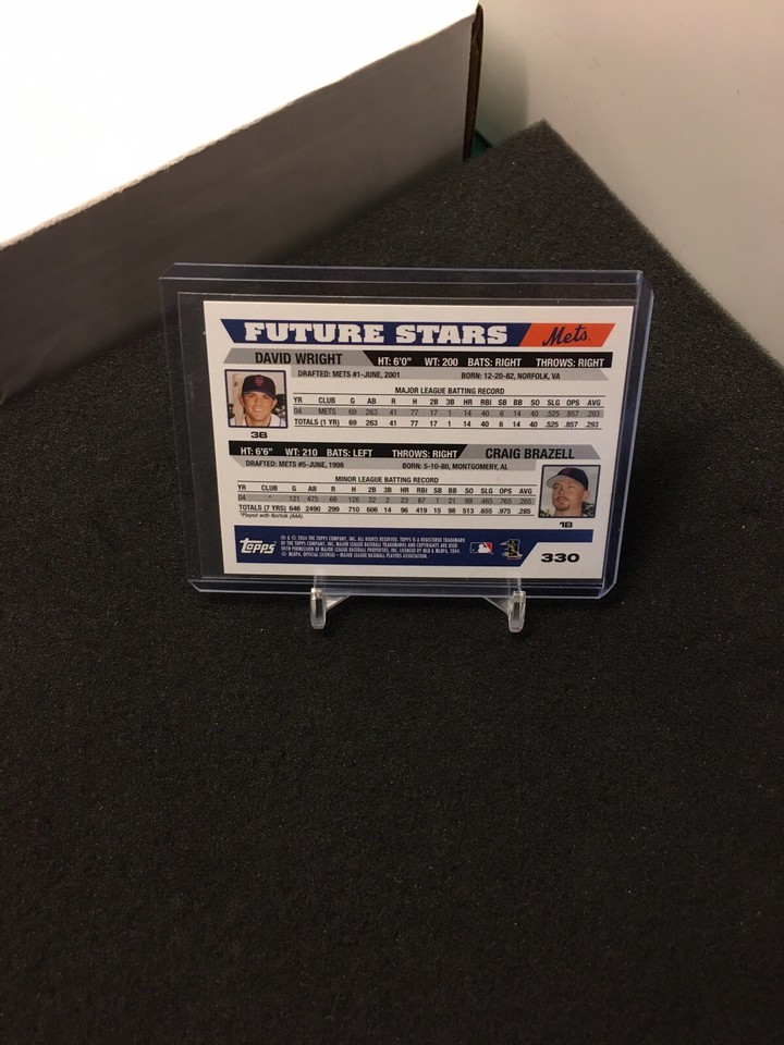 David Wright Rookie 2005 Topps card 330 New York Mets RC Craig Brazell ...