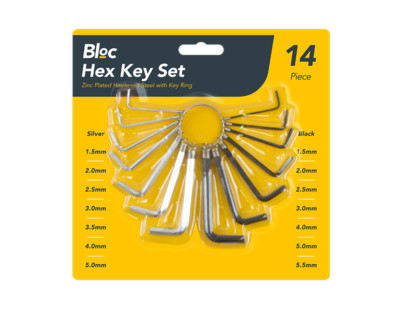 14 Piece HEX ALLEN KEY SET WITH RING Metric Expert Allan Alen Alan 1.5 ...