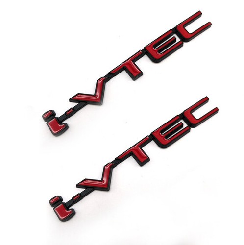 Car Emblem Sticker, 3D Metal i-VTEC Trunk Rear Turbo Fender (2pcs red ...