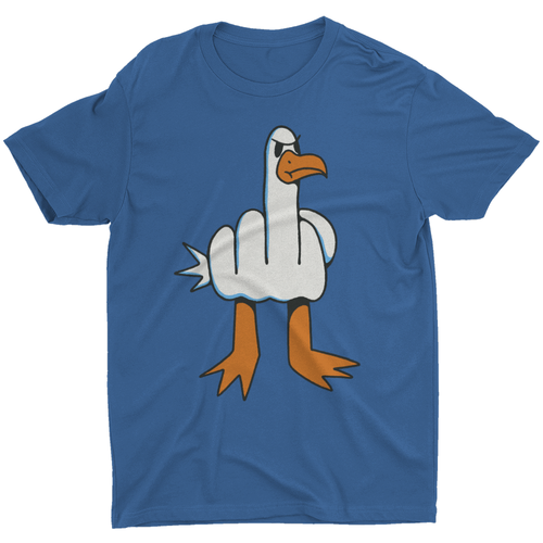 Middle Finger Funny Rude Seagull Meme Men's T-Shirt Animal Bird Gift ...